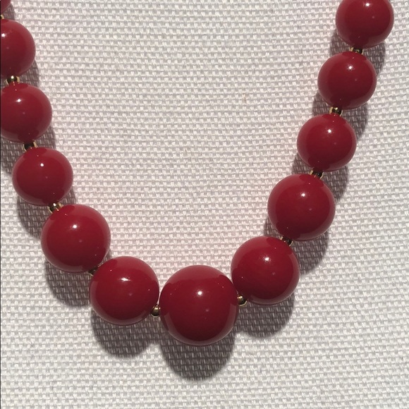 Vintage | Jewelry | Vintage Graduated Pearl Bead Cherry Red Necklace ...